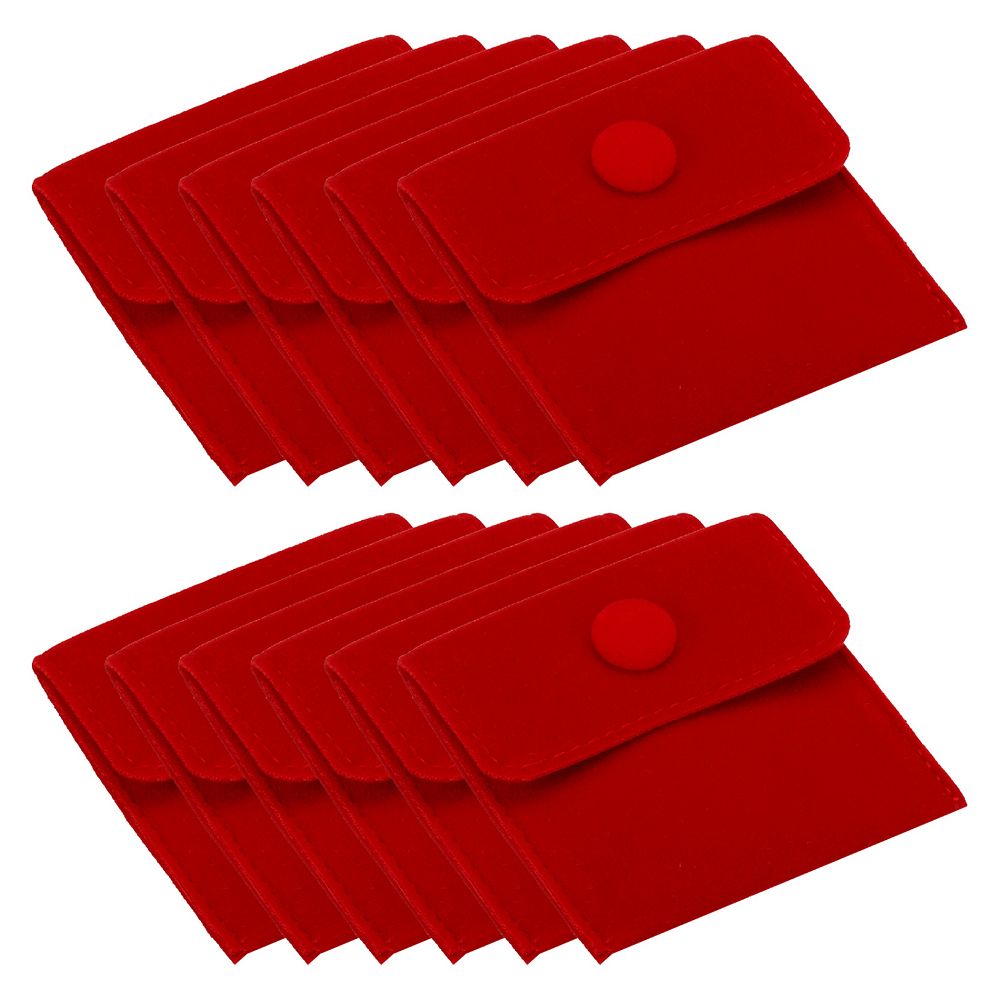 7x7cm Jewelry Pouches with Snap Button, 12 Pcs Soft Storage