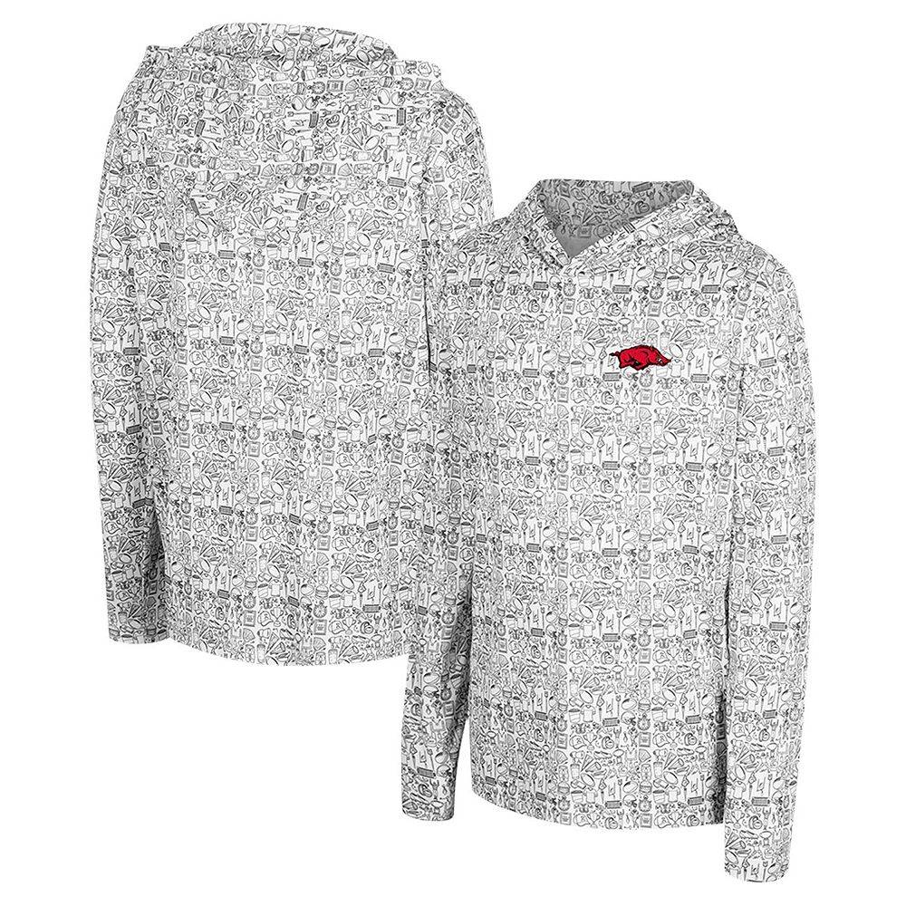 Youth Colosseum Black Arkansas Razorbacks All-Over Print Hoodie
