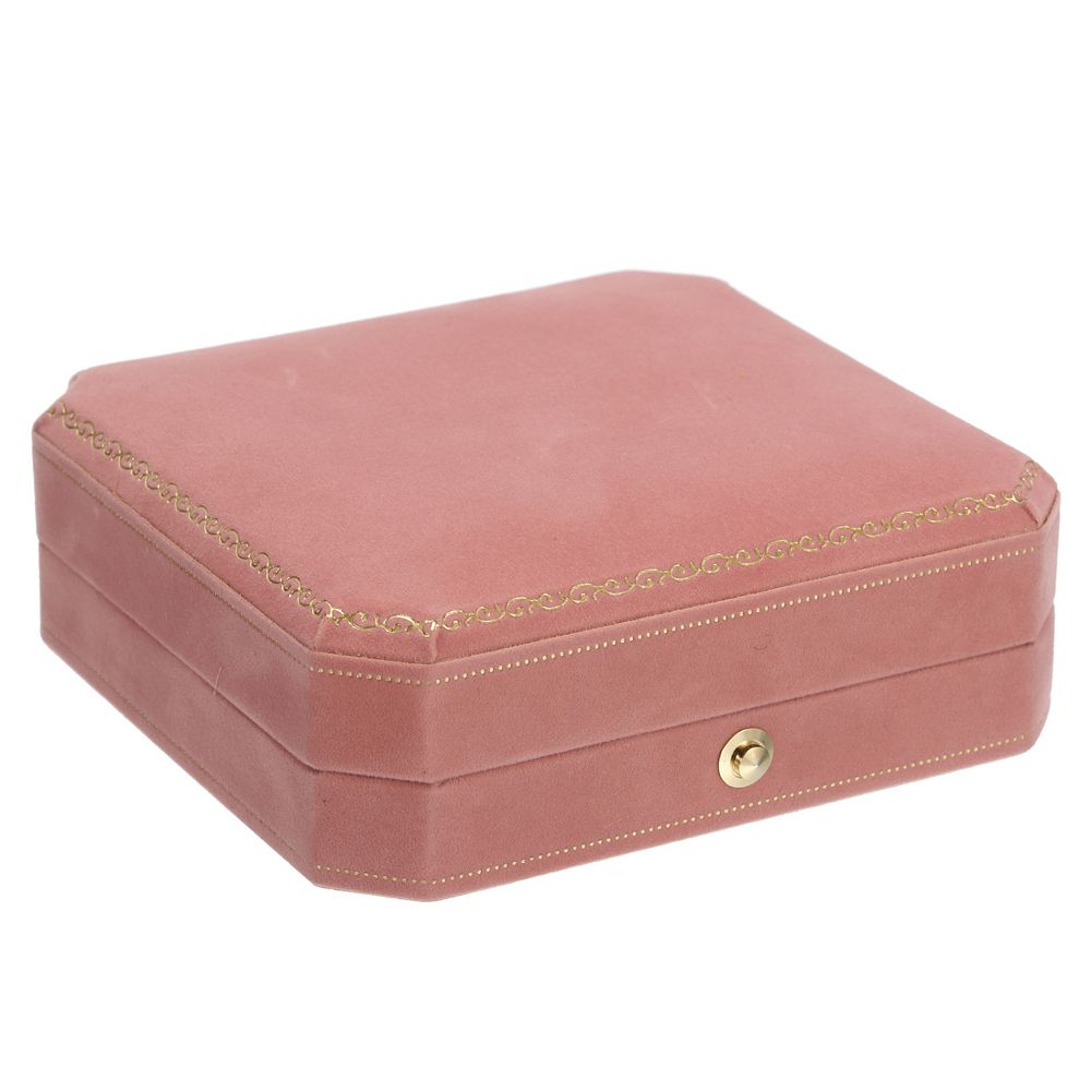 Velvet Necklace Storage Ring Case Box Cuboid 3.7x3.5x1.2 Inch Paper Velvet