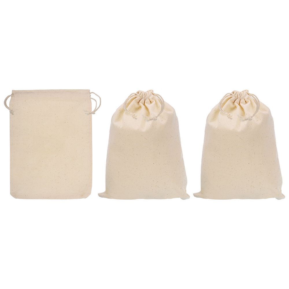9"x7" Money Sacks Bag, 3pcs Deposit Change Transit Bags, Beige