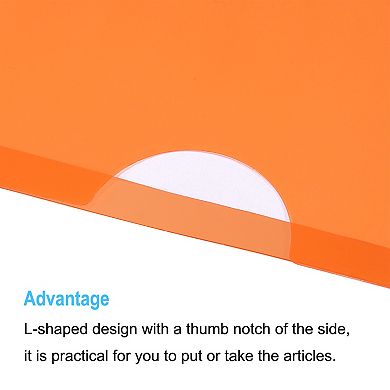 L Type Folders, 12 Pack A5 File Project Pockets Clear Paper Document ...