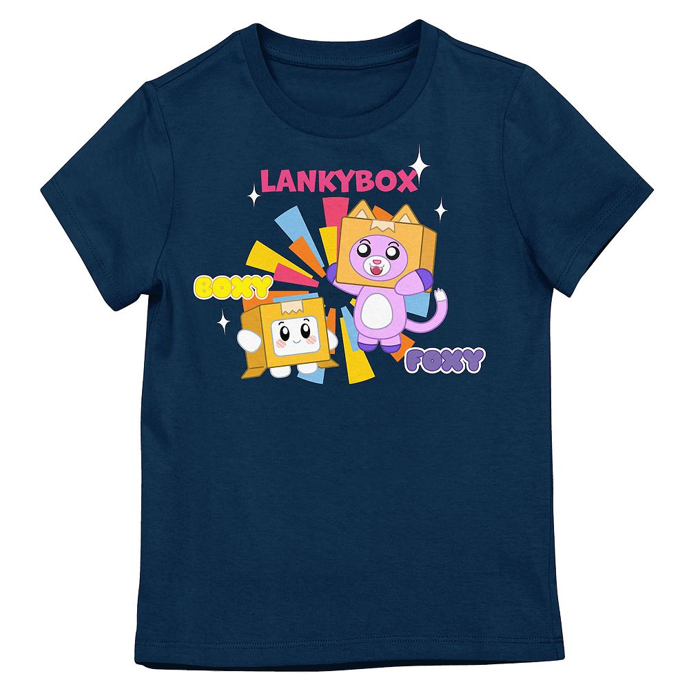 Girls Lankybox Boxy & Foxy Logo Short Sleeve Tee