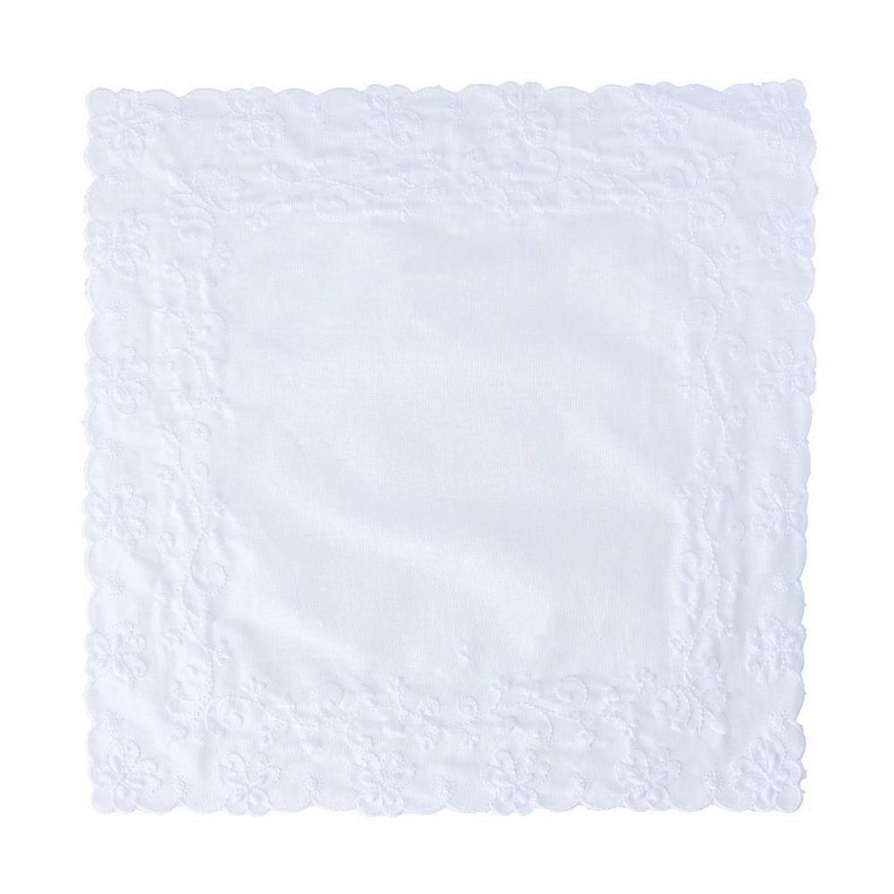Ctm Women's Butterfly And Heart Embroidered Keepsake Handkerchief
