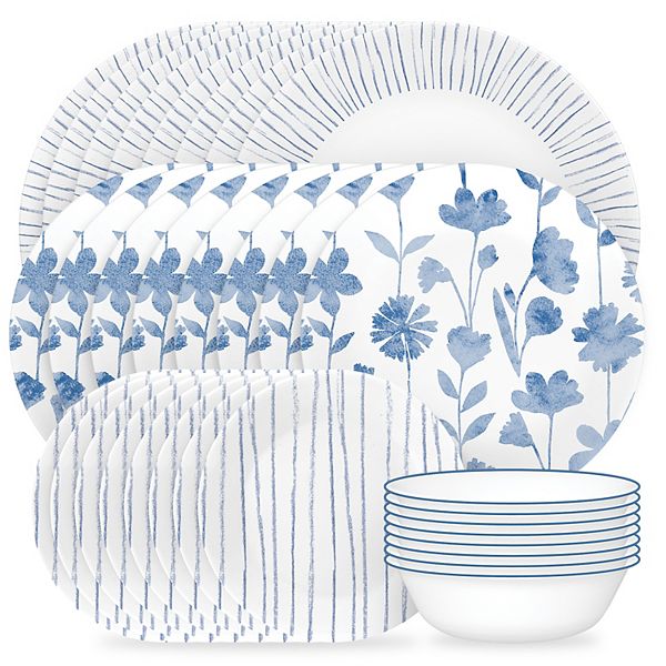 Corelle® Botanical Stripes 32-Piece Dinnerware Set, Service for 8