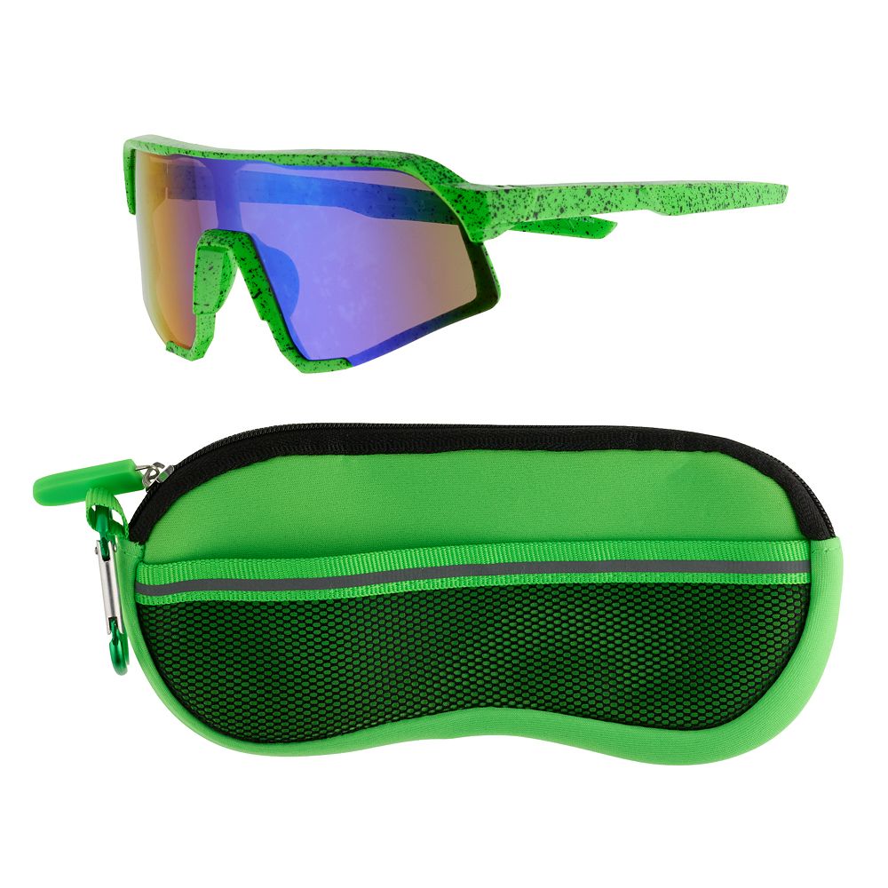 Children's Pan Oceanic Green Splatter Razor Sunglasses