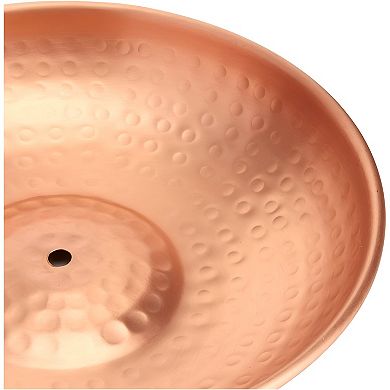 11'' Copper Rain Chain Basin Wide Mouth Handcrafted with Extra Plate ...