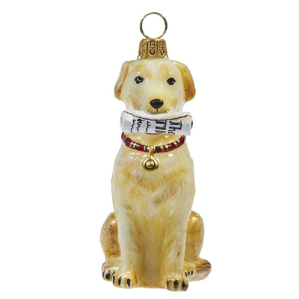 Joy To The World Yellow Labrador Retriever With Newspaper Polish Glass ...
