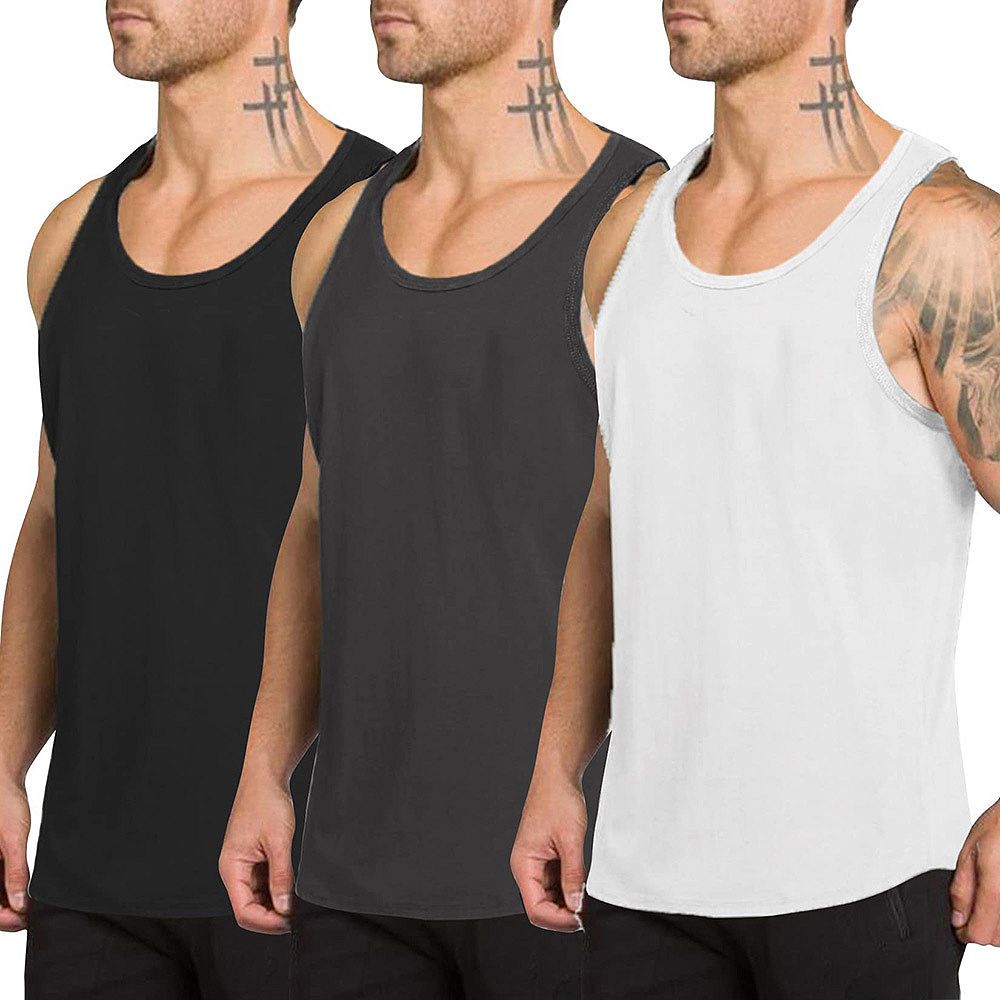 Men's 3 Pack Quick Dry Workout Tank Top Gym Muscle Tee Fitness ...