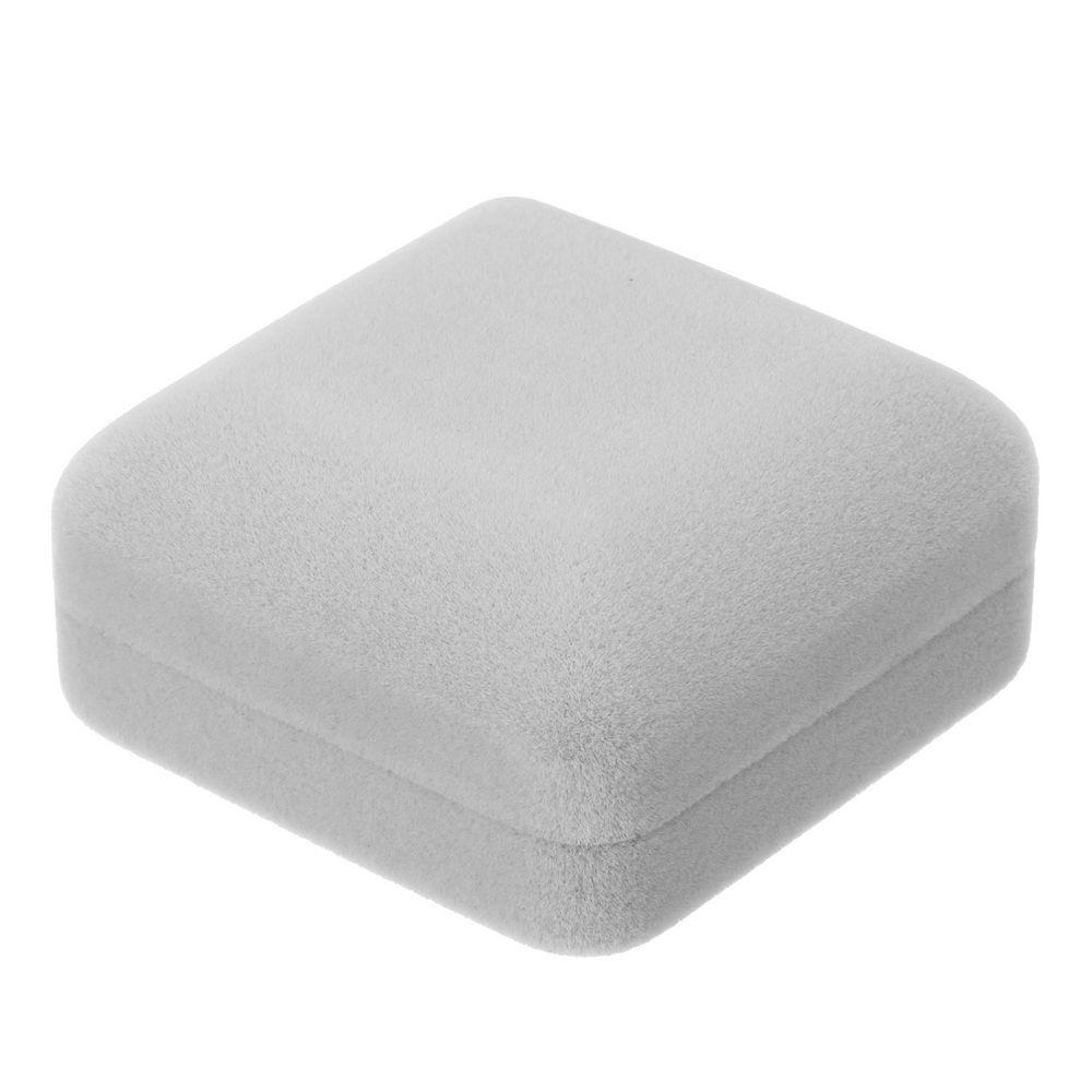 Necklace Storage Ring Case Box Cuboid 2.6x2.6x1.4 Inch Paper Velvet