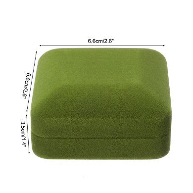 Necklace Storage Ring Case Box Cuboid 2.6x2.6x1.4 Inch Paper Velvet