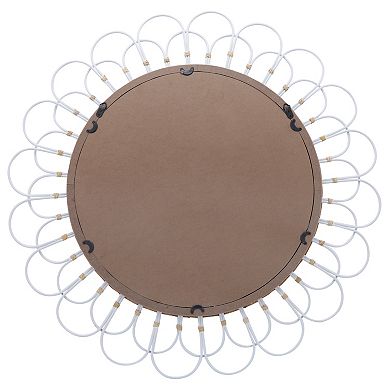 Sagebrook Home Chic 36" Daisy Wall Mirror In White - Iron, Glass, Wood ...