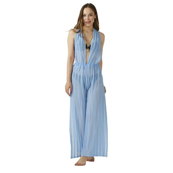 Women's Cover-up Wide-leg Pants Suit - Jump Suit Great For Cruise, Lake ...