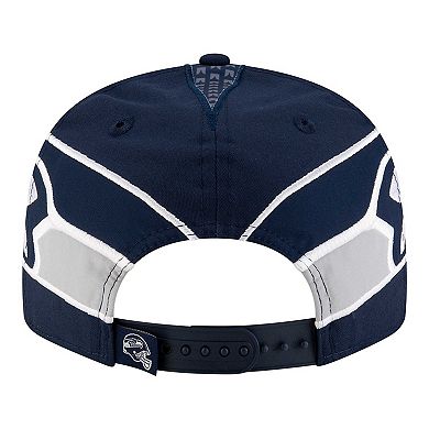 Men's New Era College Navy Seattle Seahawks Helmet 9FIFTY Snapback Hat