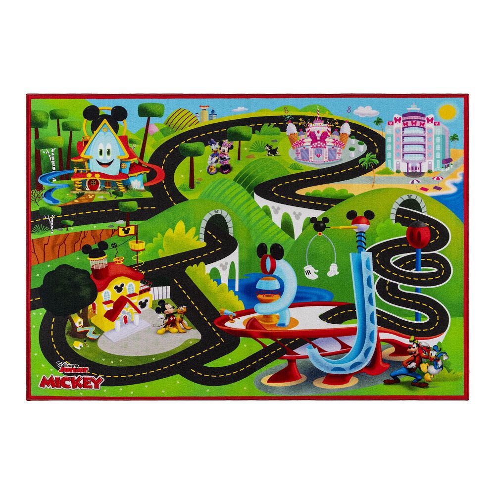 Disney Junior Mickey Mouse Clubhouse Road Play Printed Multi Area Rug, 4x6