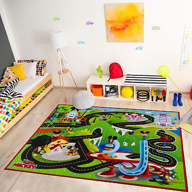 Disney Junior Mickey Mouse Clubhouse Road Play Printed Multi Area Rug, 4x6