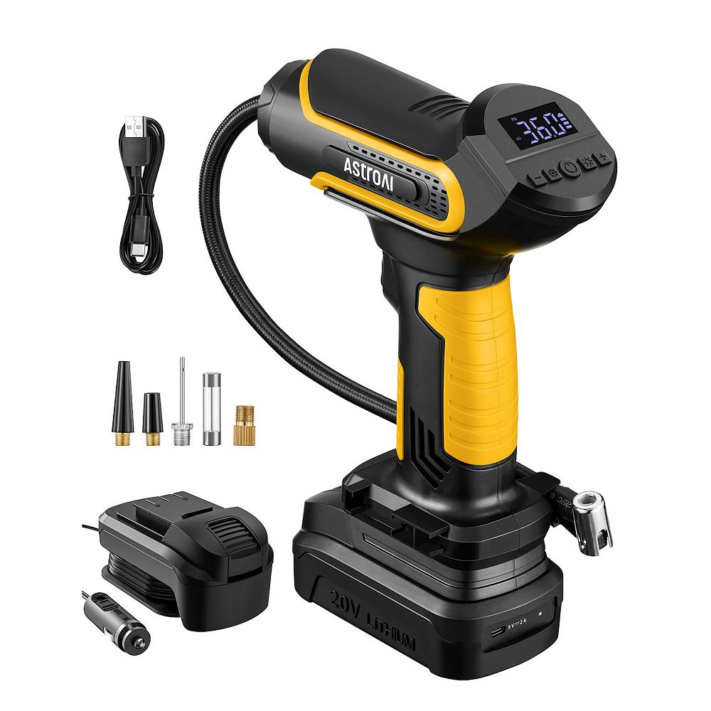 AstroAI Tire Inflator Air Compressor Cordless Tire Pump 150PSI With 20v ...