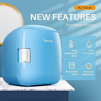AstroAI Mini Fridge, 12 Can Skincare Fridge AC/DC