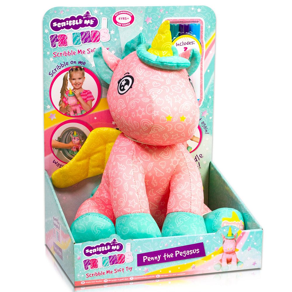 Sinco Creations Scribble Me Friends Unicorn Soft Plush Magical Animal ...