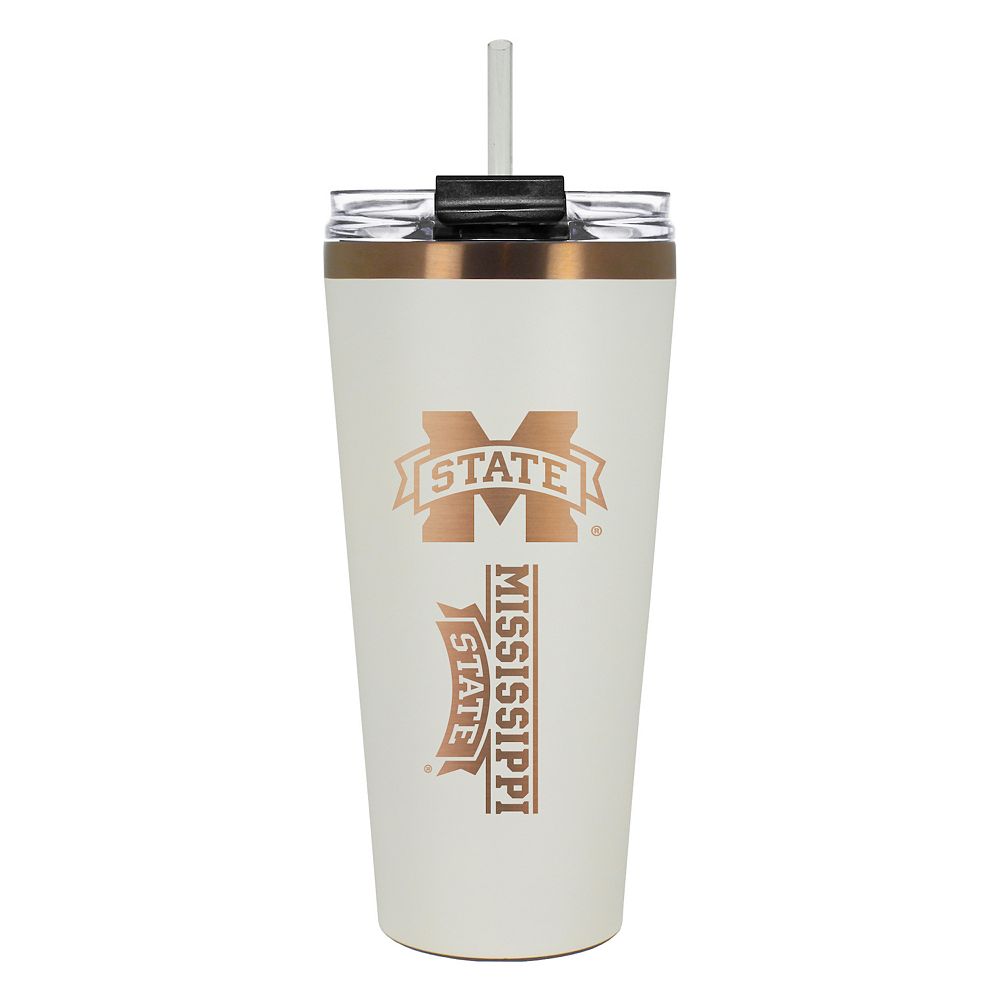 Mississippi State Bulldogs Creme & Copper Tone 32 oz Big Slim Tumbler ...