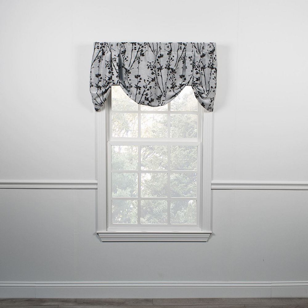 Meadow Room Darkening Solid Natural Color Lined Tie-Up Window Valance