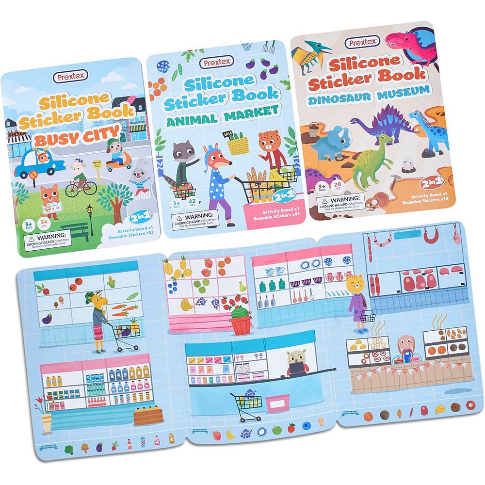 Prextex Reusable Sticker Book, Interactive And Fun Activity For Kids