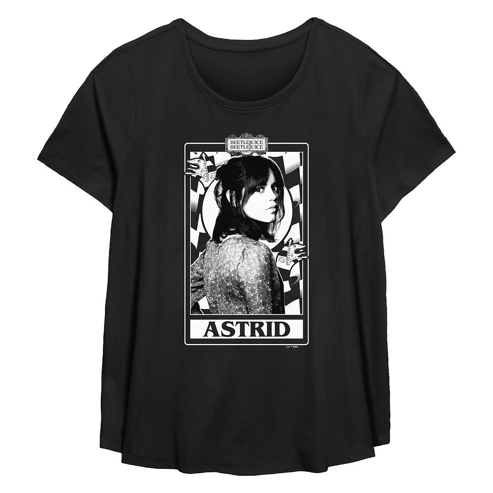 Plus Size Beetlejuice 2 Astrid Card Flowy Graphic Tee