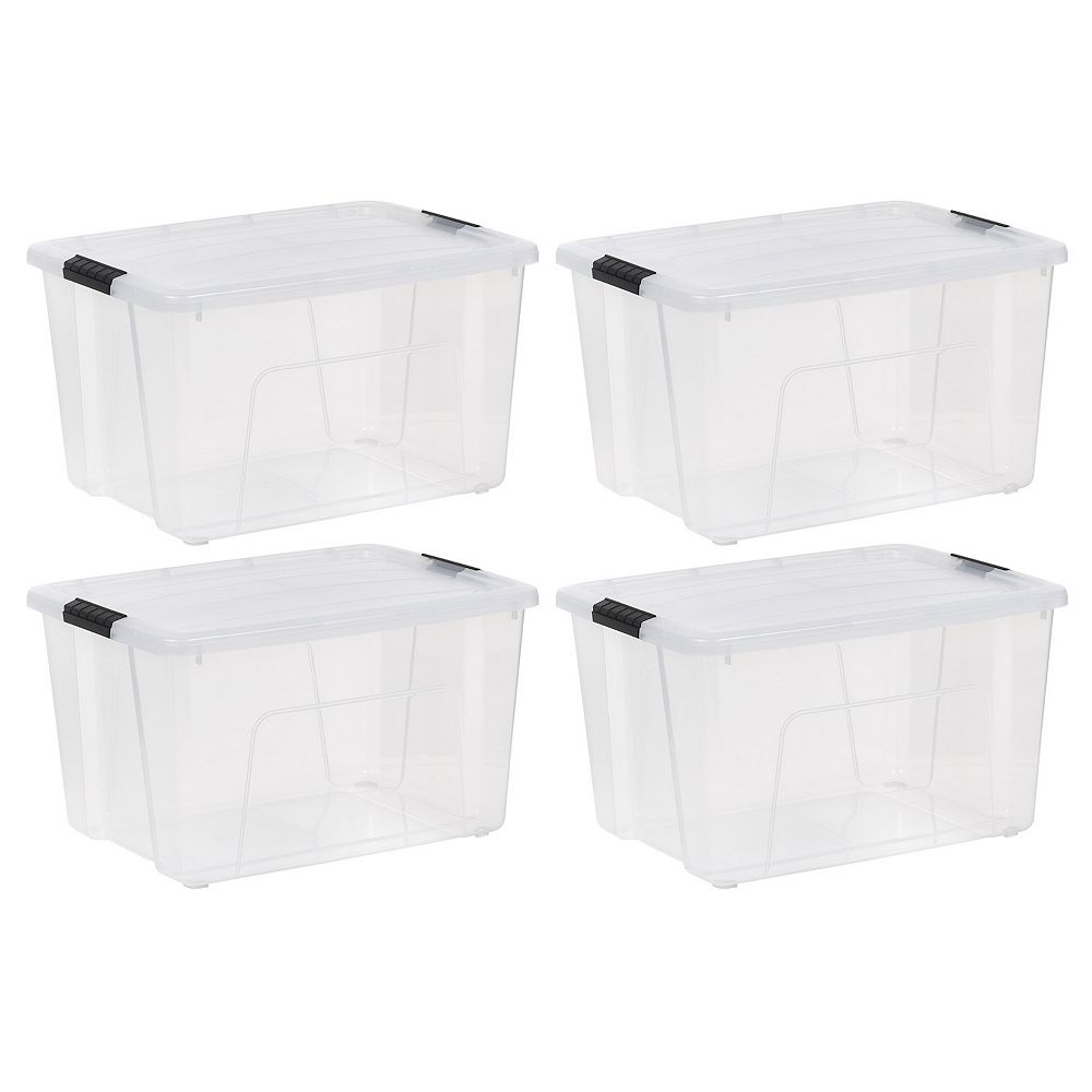 Iris 60-Quart Clear Latching Storage Bin with Lids 4 Pack