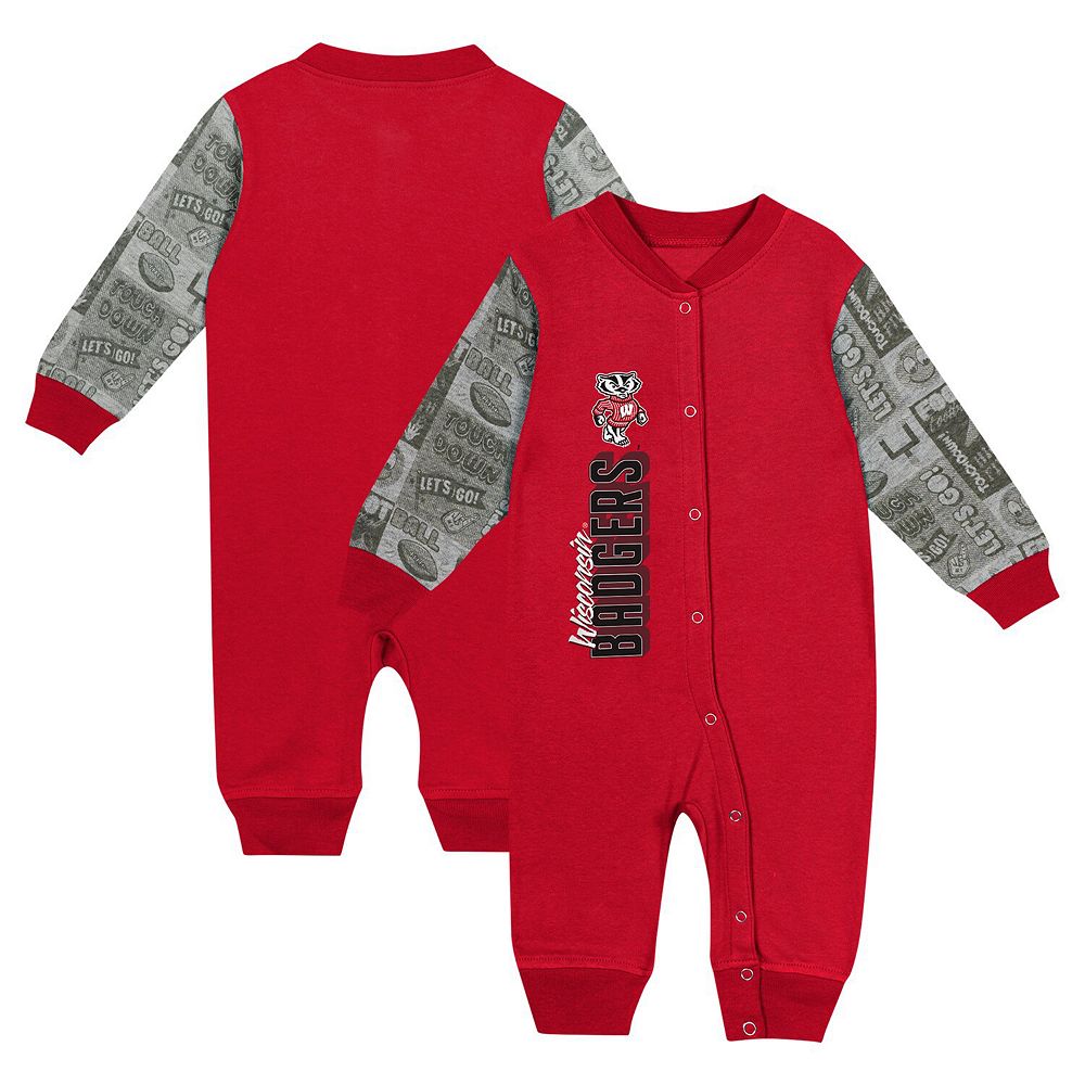 Newborn & Infant Red Wisconsin Badgers Playbook Colorblock Long Sleeve ...