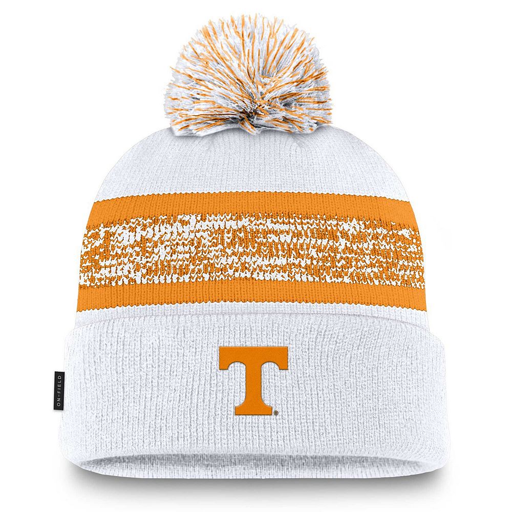 Men's Nike White Tennessee Volunteers On-Field Peak Cuffed Knit Hat ...