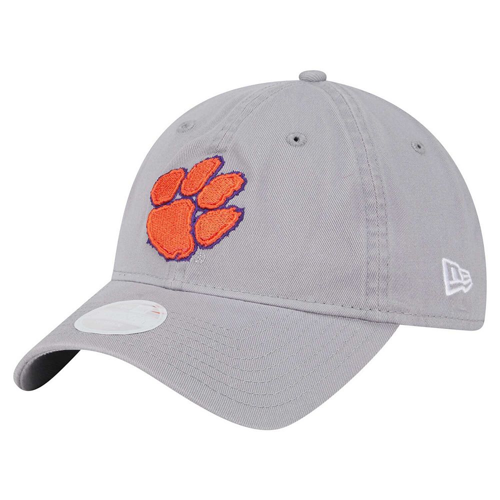 Women's New Era Gray Clemson Tigers Logo 9TWENTY Adjustable Hat