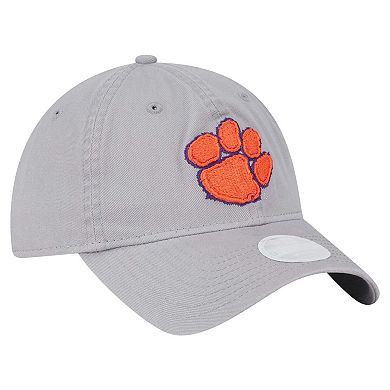 Women's New Era Gray Clemson Tigers Logo 9TWENTY Adjustable Hat