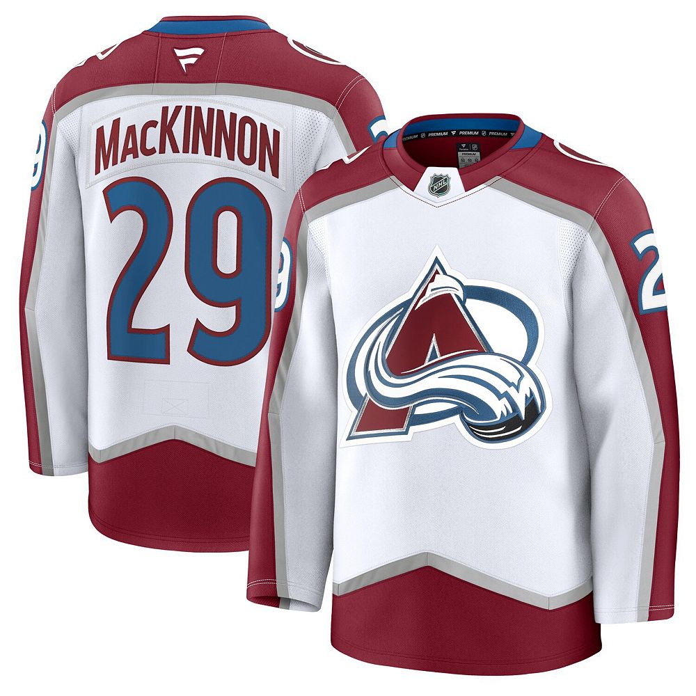 Men's Fanatics Nathan MacKinnon White Colorado Avalanche Away Premium ...