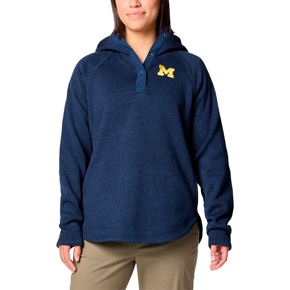 Women's Columbia Navy Michigan Wolverines Sweater Weather Fleece Lined ...