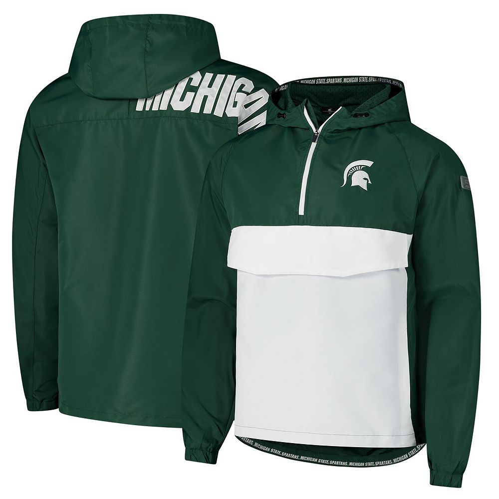 Men's Colosseum Green Michigan State Spartans Reloaded Anorak Half-Zip ...