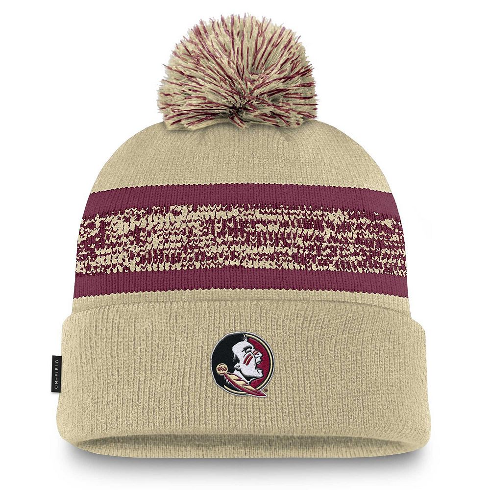 Men's Nike Gold Florida State Seminoles On-Field Peak Cuffed Knit Hat ...