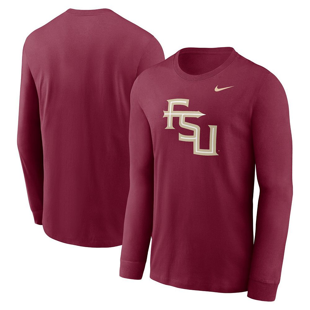 Men's Nike Garnet Florida State Seminoles Alternate Logo Long Sleeve T ...