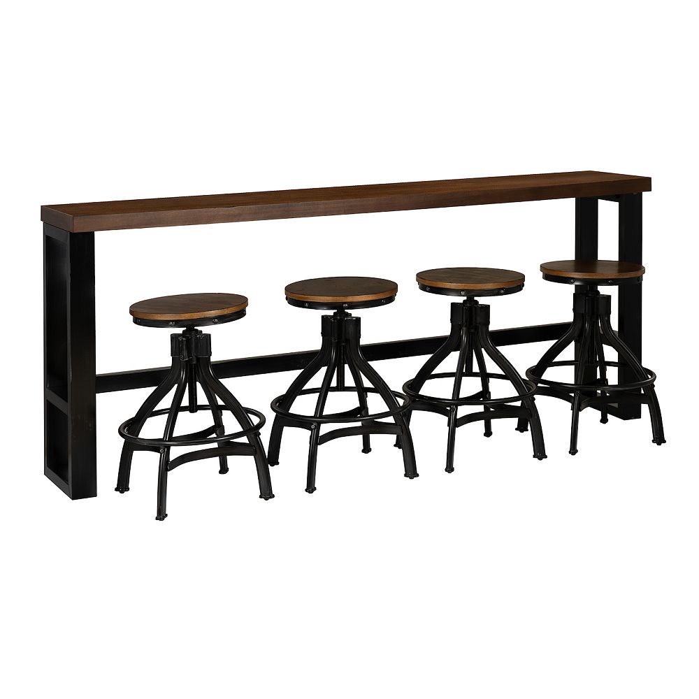 Linon Hawkford 5-Piece Adjustable Sofa Bar Stool & Table Set