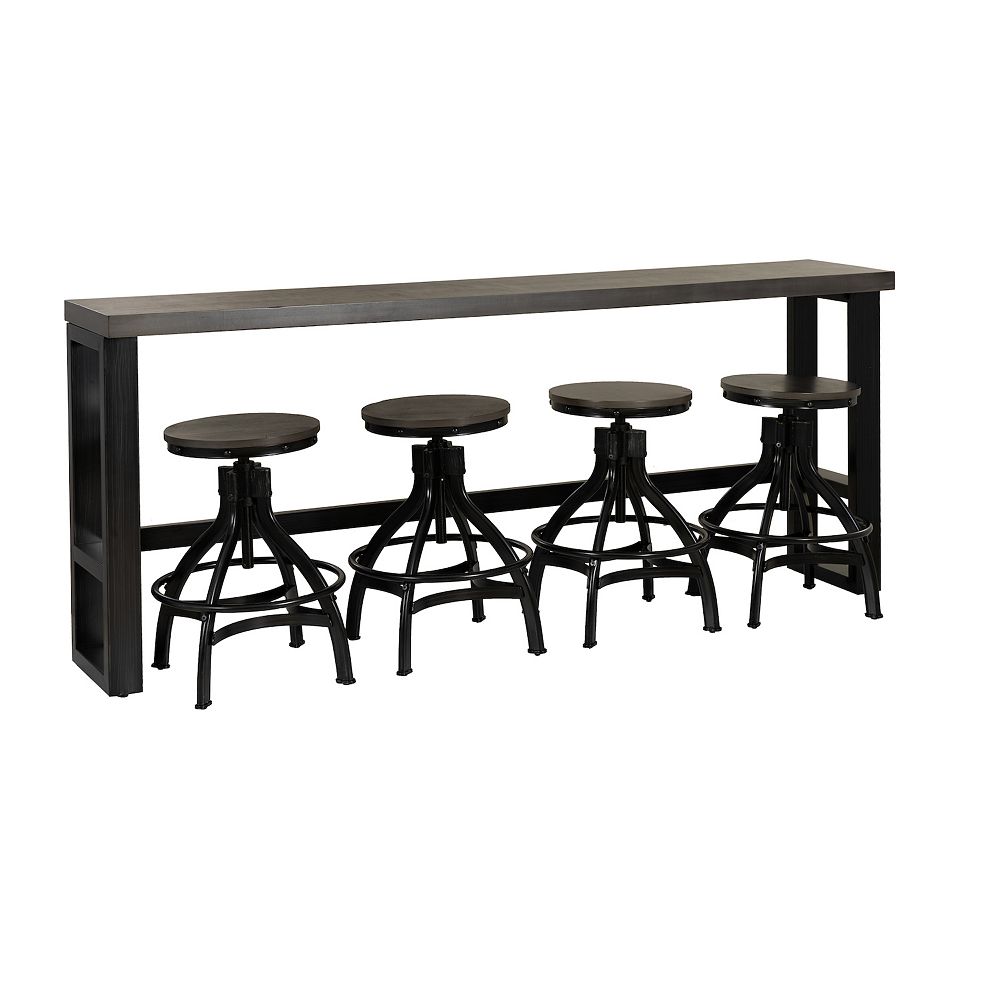Linon Hawkford 5-Piece Adjustable Sofa Bar Stool & Table Set