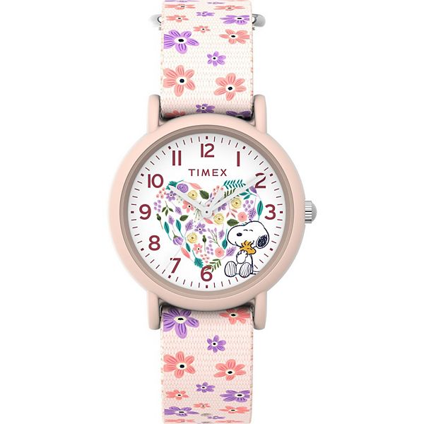 Timex Weekender® x Peanuts Snoopy Floral Fabric Strap Watch - TW2W33400JT