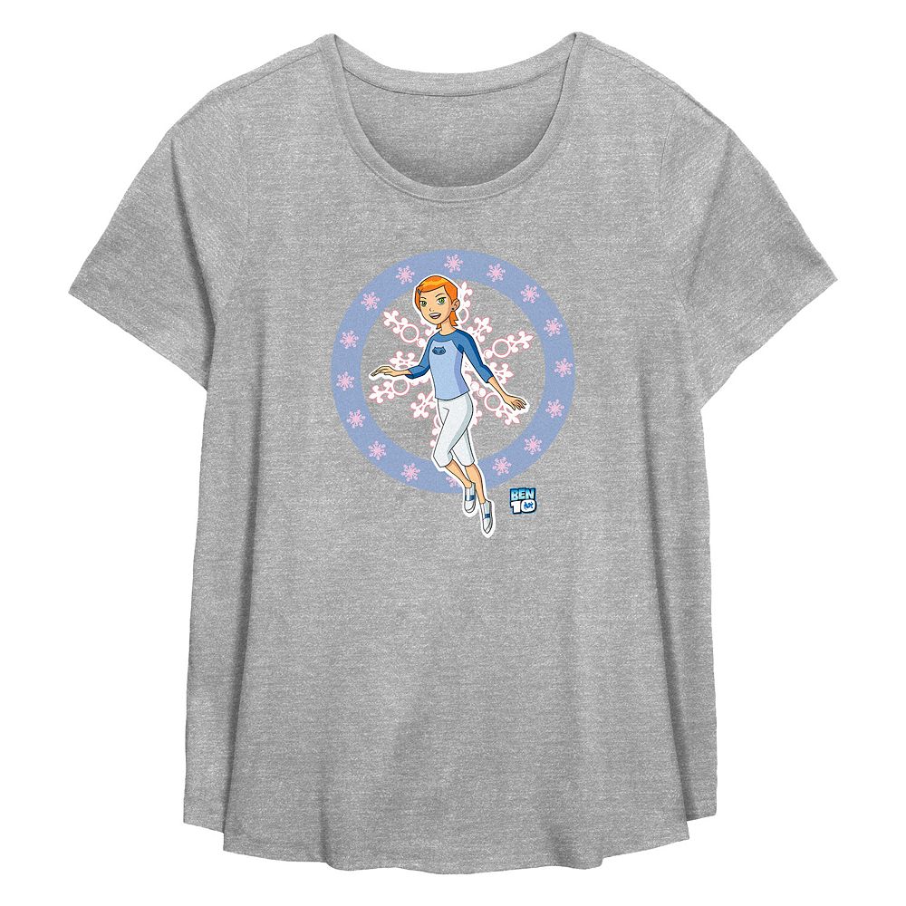 Plus Size Ben 10 Gwen Snowflakes Flowy Graphic Tee