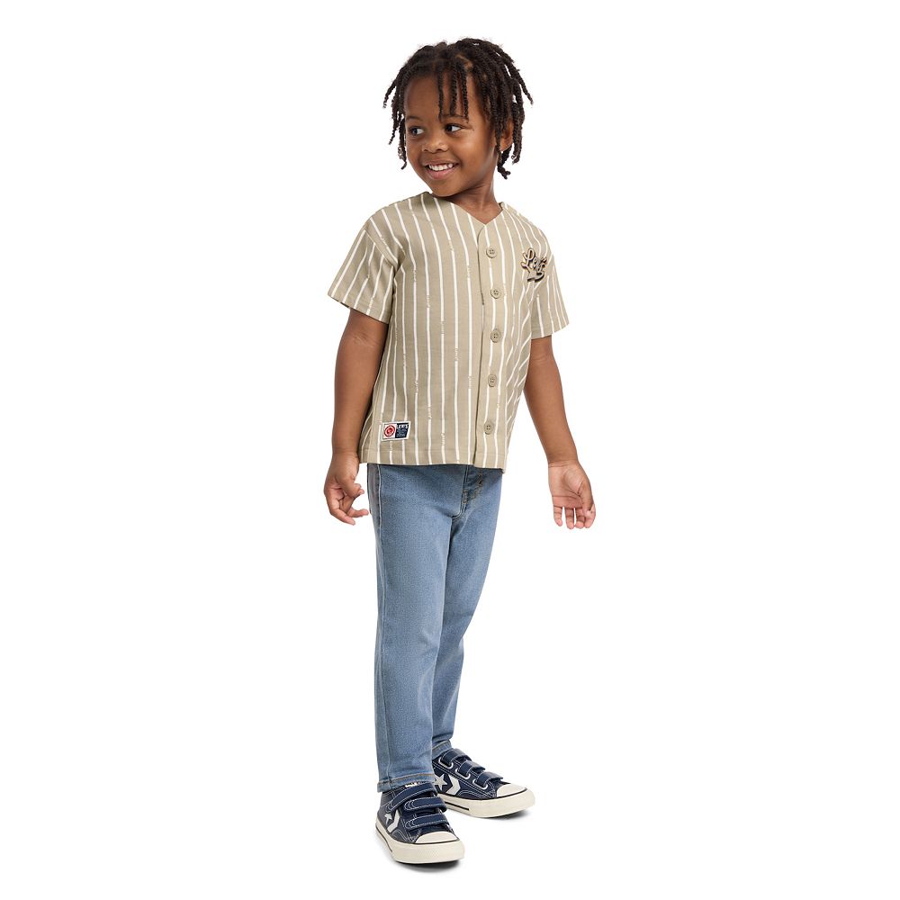 Boys 4-7 Levi's® Striped Baseball Button Up Top & Jeans 2-Piece Set