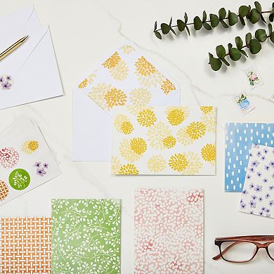 48 Pack Floral Blank Stationery Cards With Envelopes & Stickers, 6 ...