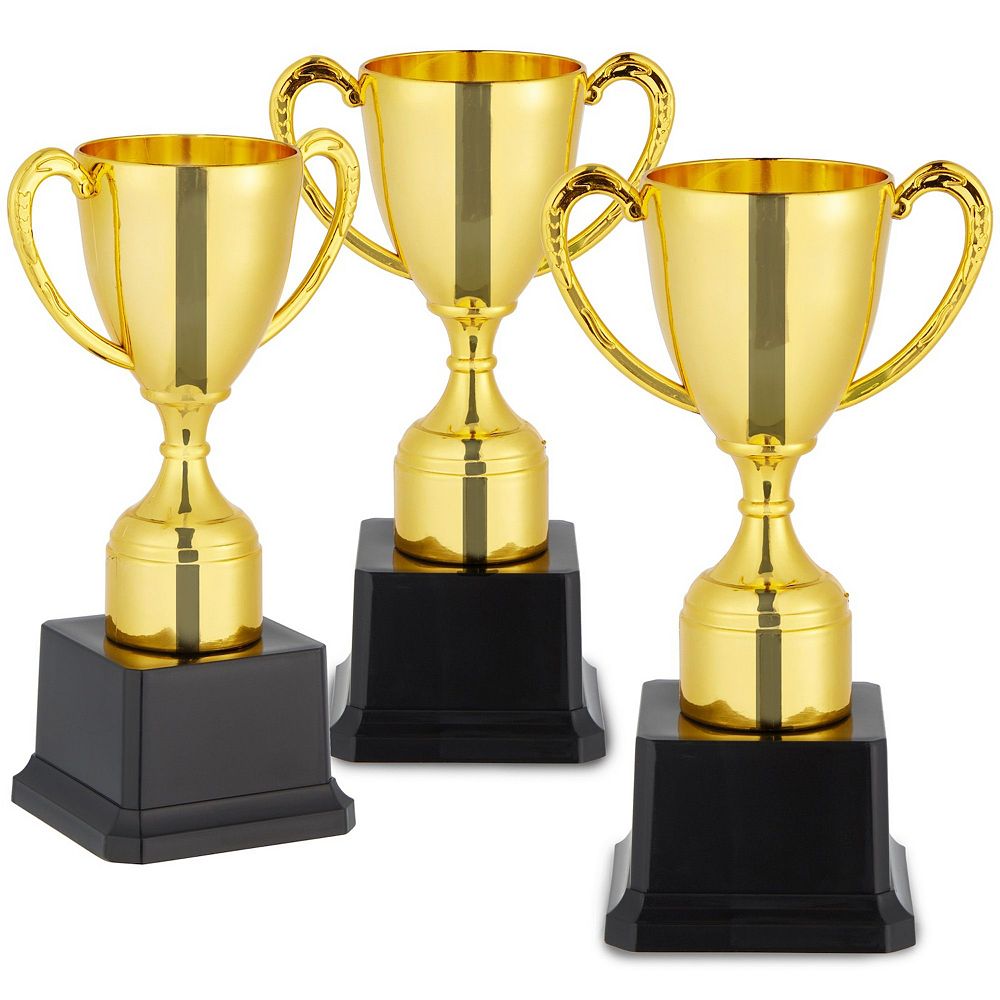 3 Pack Mini Award Trophy For Kids, Sports Birthday Party Supplies, Gold ...