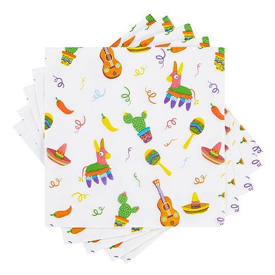 150 Pack Luncheon Paper Cocktail Napkins Mexican Fiesta Party Supplies ...