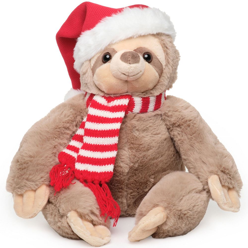 Santa Sloth Stuffed Animal Plushie, 16 Inch Christmas Sloth, Christmas Gift