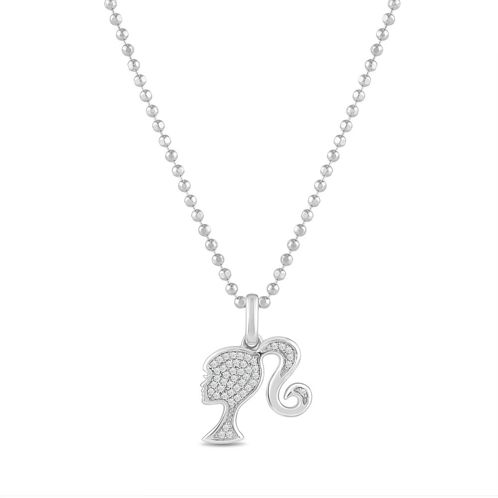 Barbie Sterling Silver 1/10 Carat T.W. Diamond Silhouette Necklace