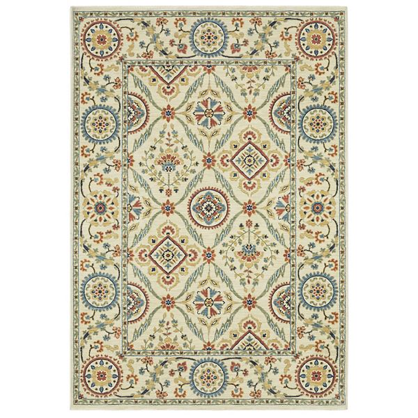StyleHaven Fairfax Bohemian Medallions Fringed Edge Area Rug