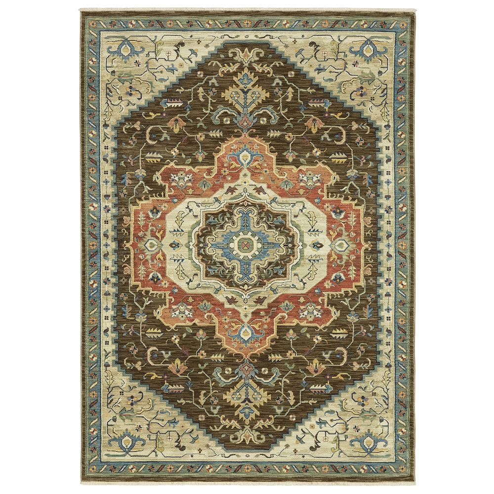 StyleHaven Fairfax Bohemian Center Medallion Fringed Edge Area Rug