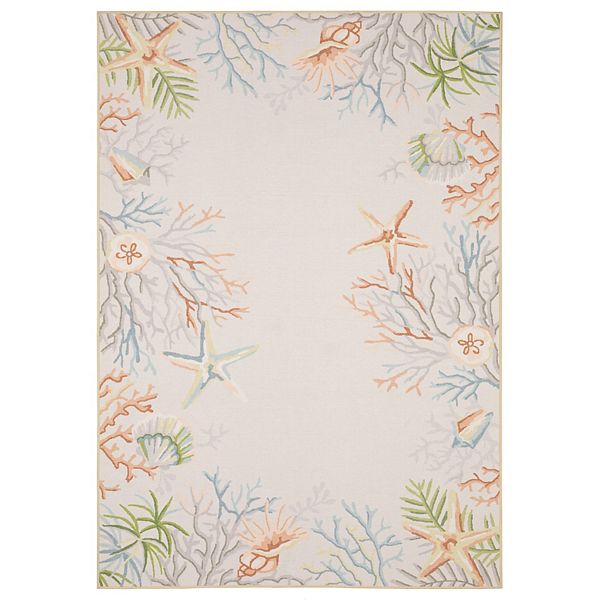 StyleHaven Fernanda Coastal Coral Beige & Multi Indoor/Outdoor Washable ...