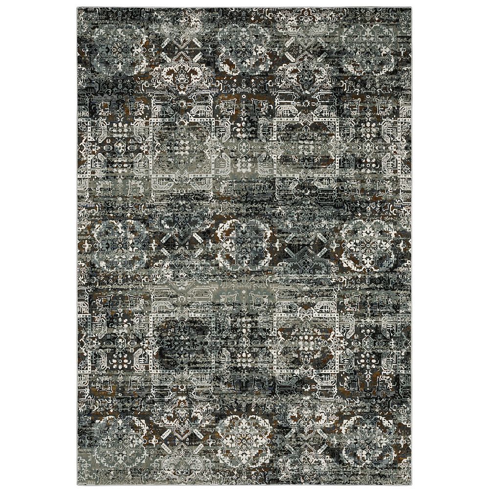 StyleHaven Griffin Distressed Traditional Charcoal / Multi Area Rug